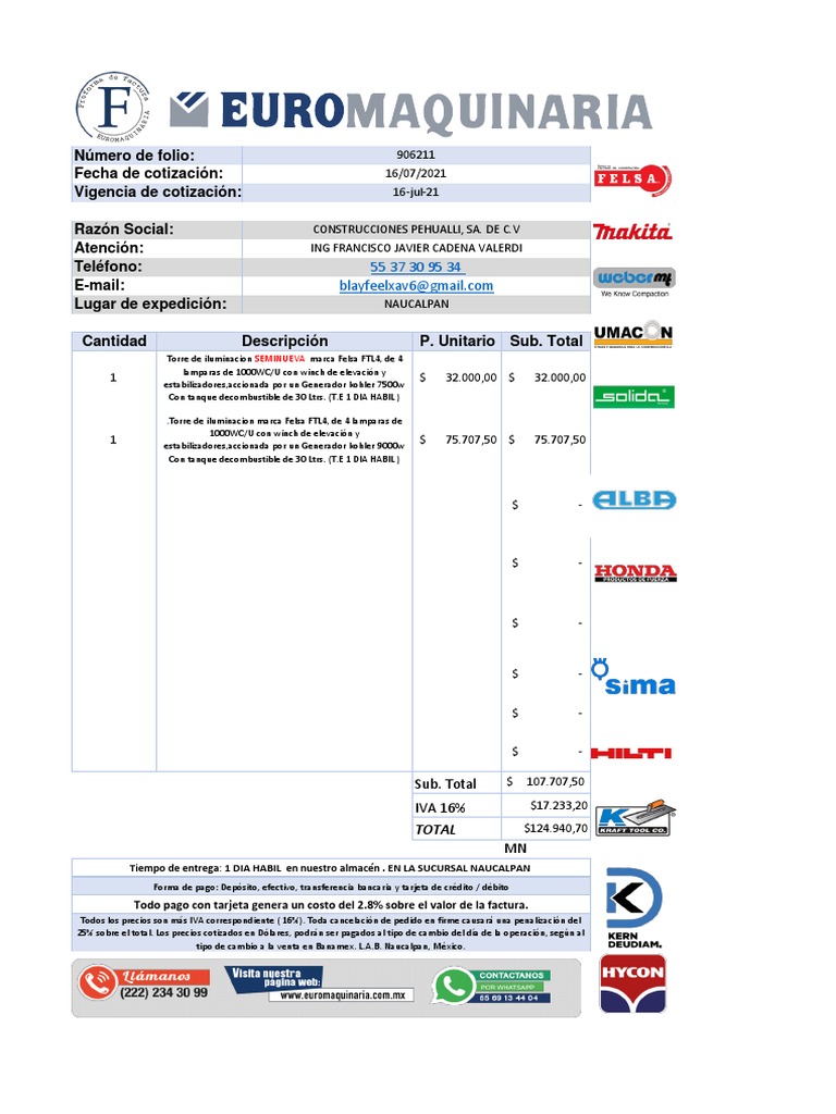 Proforma Torre 1 | PDF | Tecnología financiera | Finanzas y administración del dinero