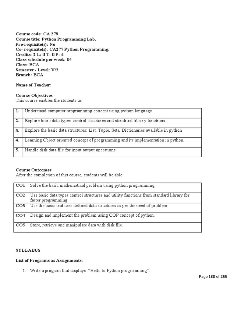 This Course Enables The Students To:: Page 188 of 255 | PDF | Method ...