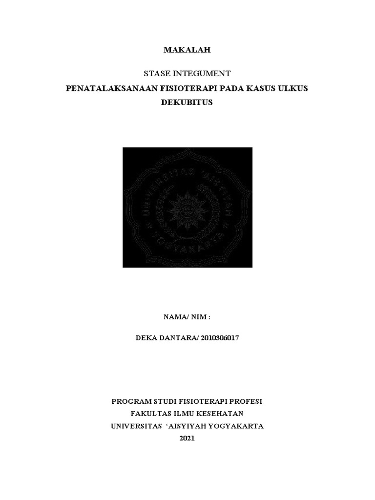 Fisioterapi untuk Ulkus Dekubitus | PDF
