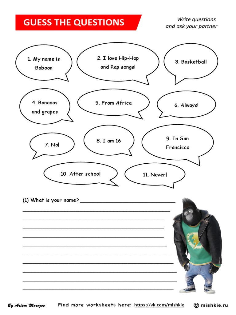 Guess The Questions: Write Questions and Ask Your Partner | PDF