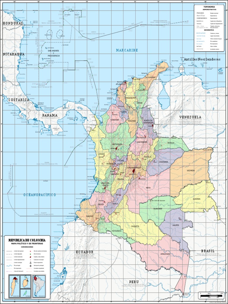 Colombia Mapa Oficial | PDF | Formaciones terrestres costeras y ...