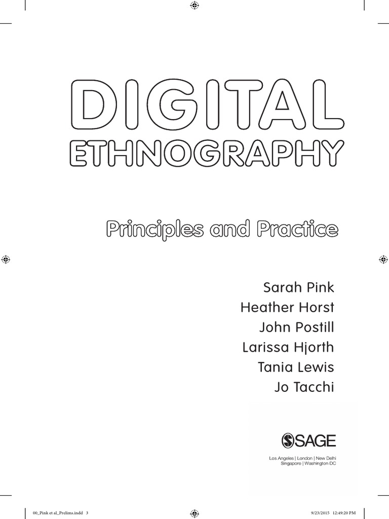Digital Ethnography Principles and Pract | PDF | Ethnography | Sociology