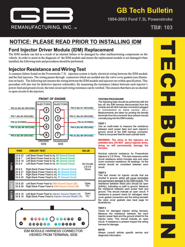 GB Tech Bulletin 103 Ford IDM Module Replacement | PDF | Electrical ...