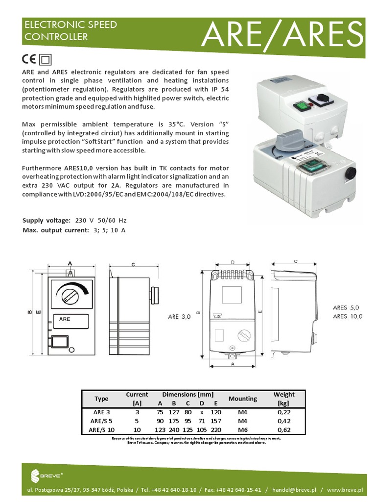 Are/Ares: Electronic Speed Controller | PDF