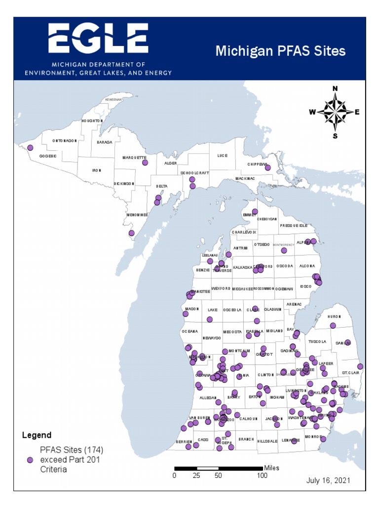 Michigan PFAS Sites Map 679422 7 | PDF | Michigan