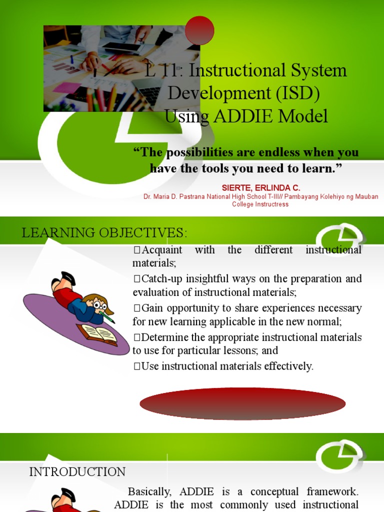 L 11: Instructional System Development (ISD) Using ADDIE Model | PDF ...