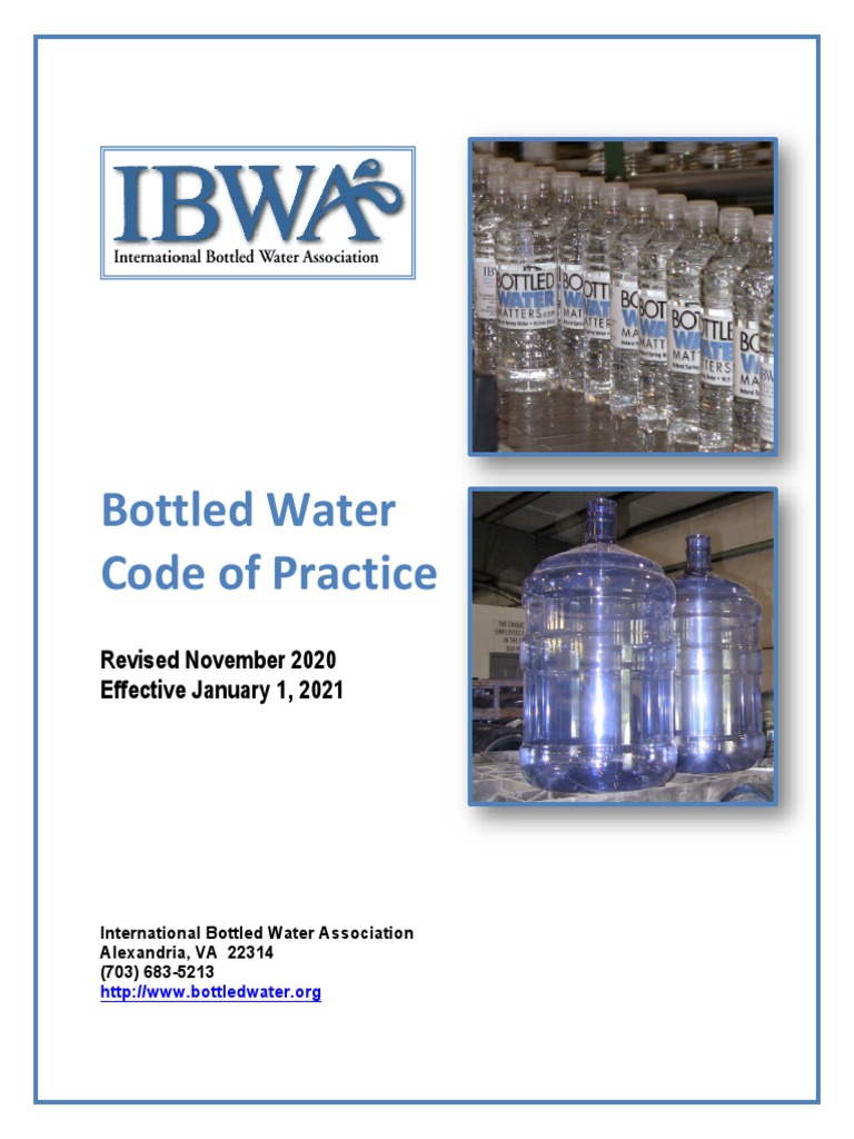 IBWA Code of Practice | Download Free PDF | Bottled Water | Water ...