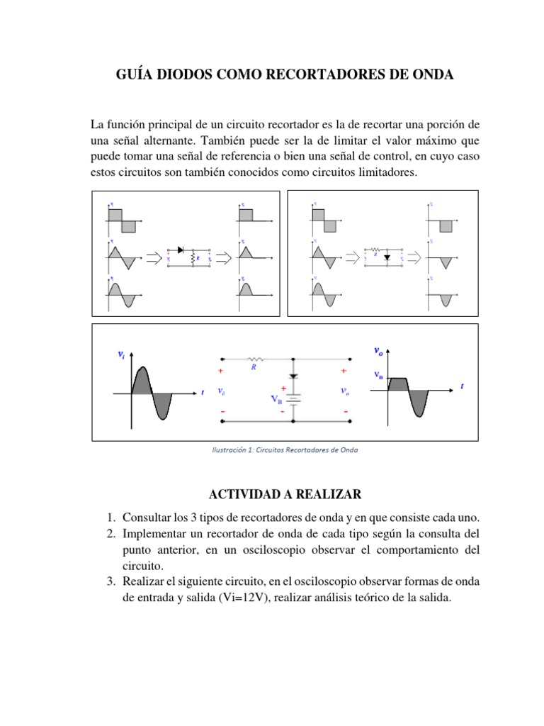 Guía Diodos Como Recortadores de Onda | PDF