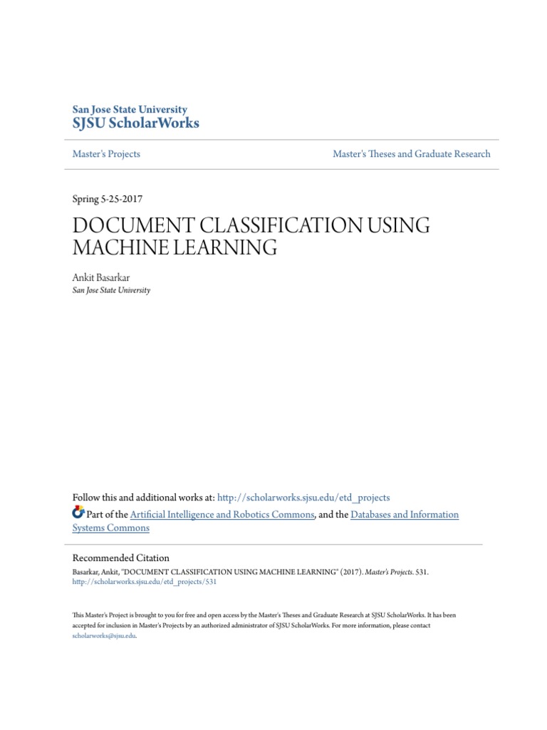 Document Classification Using Machine Learning | PDF | Statistical ...