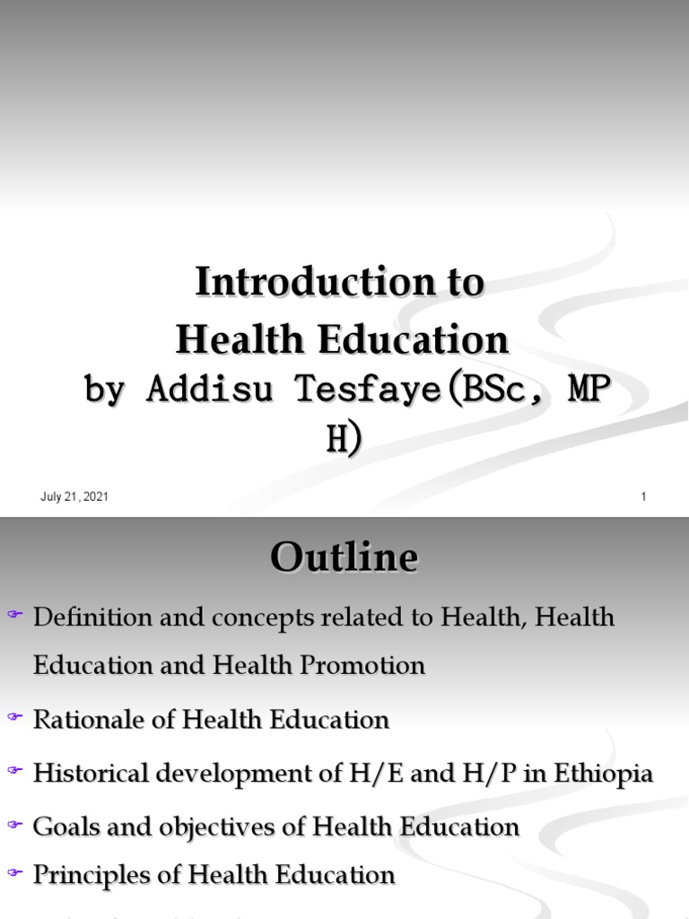 Introduction to Health Education Principles | PDF | Health Promotion ...