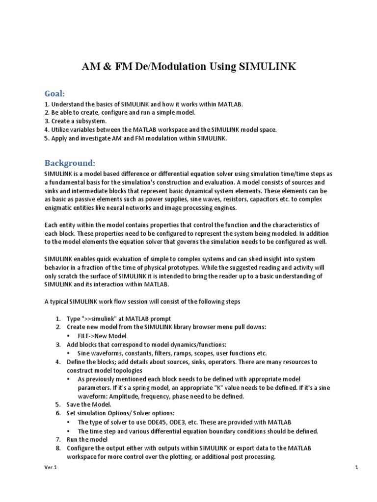 Guia AM & FM DeModulation Using SIMULINK Finish | PDF | Frequency ...