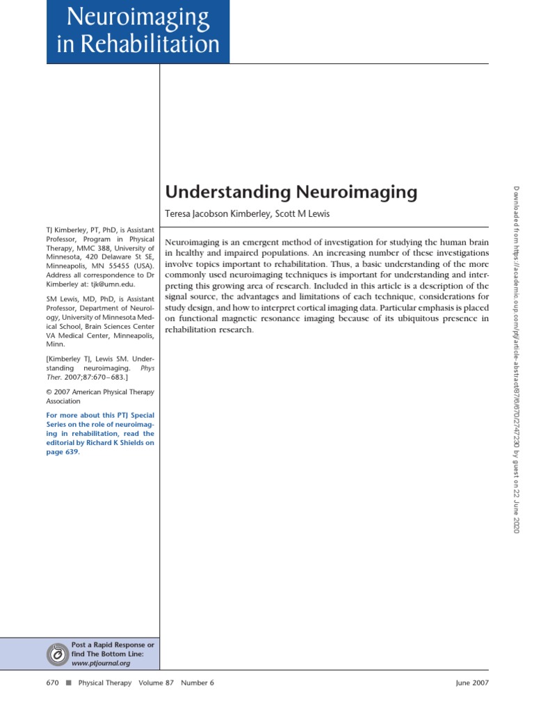 Understanding Neuroimaging | PDF | Functional Magnetic Resonance ...