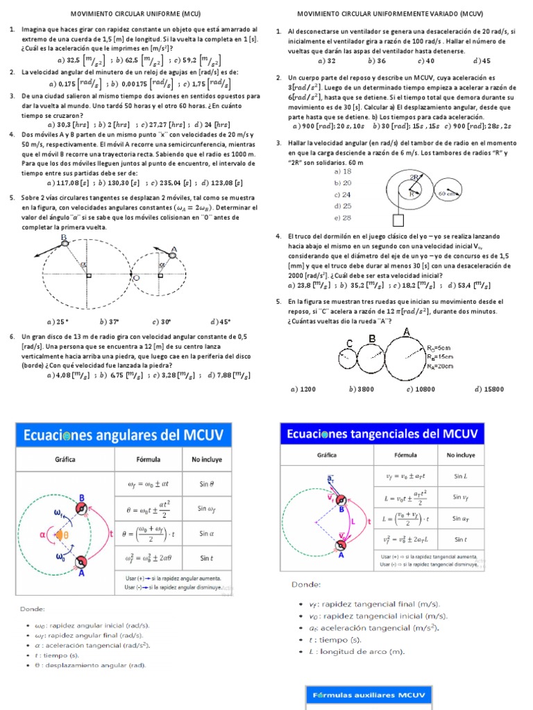 MCU y MCUV | PDF | Teoría de la relatividad | Tiempo espacial