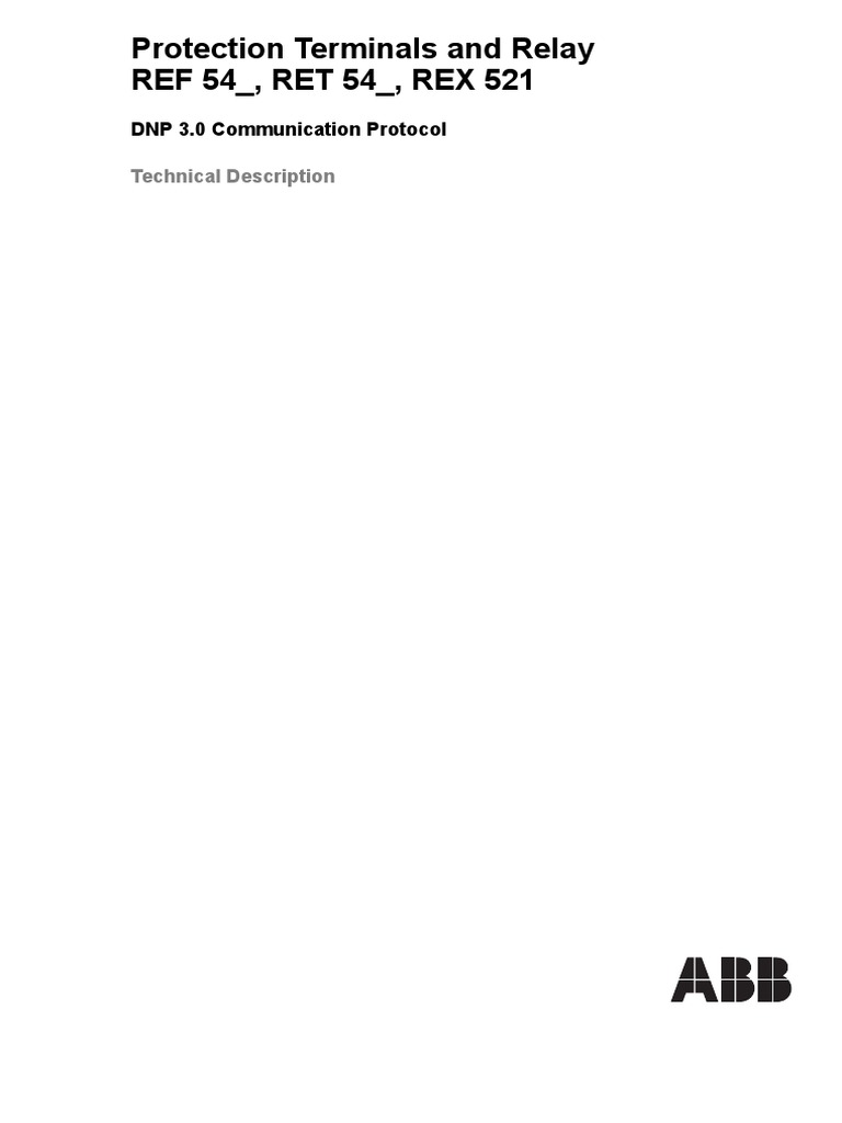 Protection Terminals and Relay REF 54 - , RET 54 - , REX 521: Technical ...