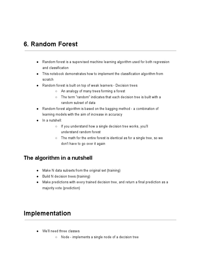 Random Forest: The Algorithm in A Nutshell | PDF | Subroutine ...