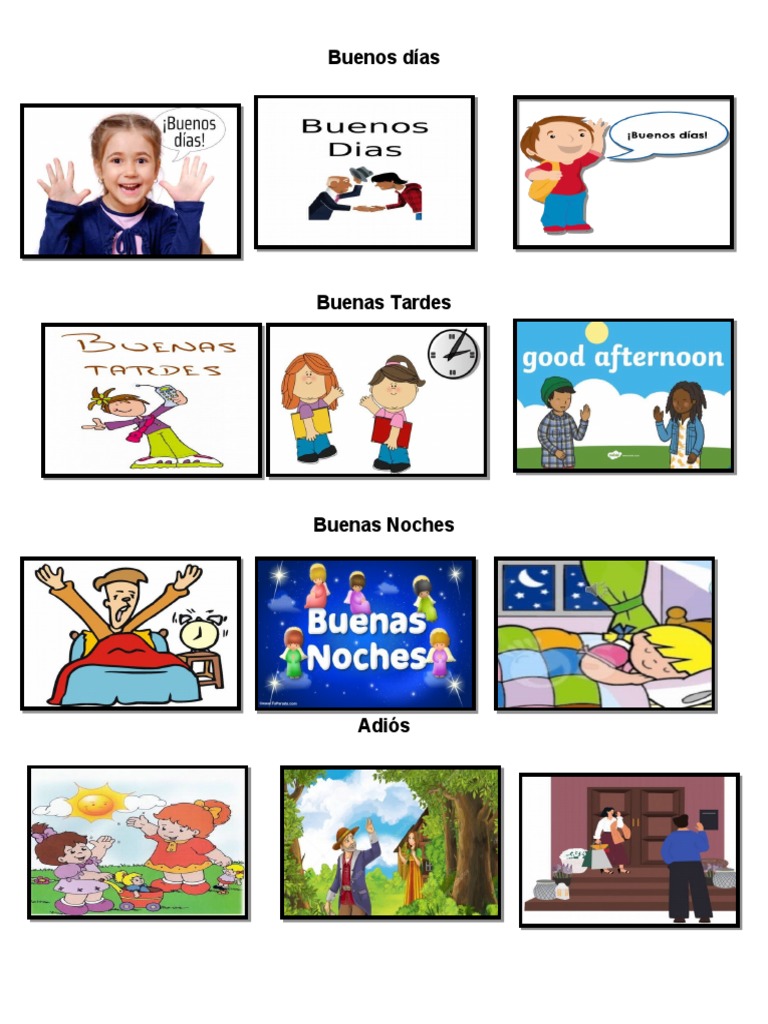 Saludos o Greetings en Ingles Buenos Dias Buenas Tardes Buenas Noches ...