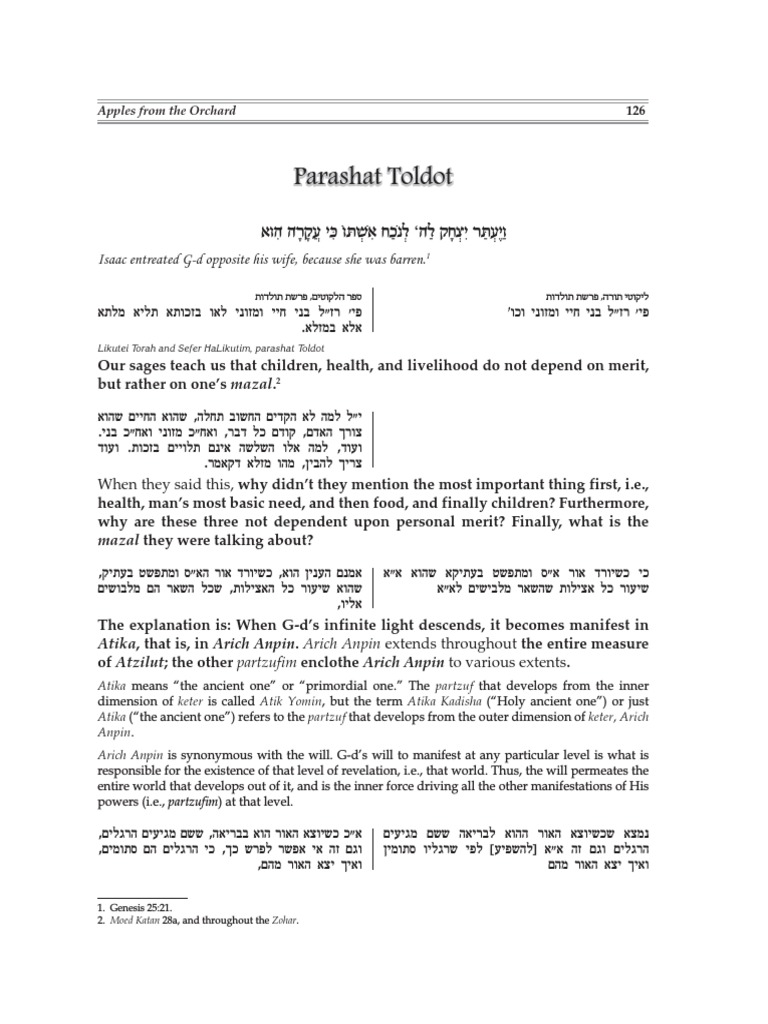 06 Arizal Parshas Toldot | PDF | Hebrew Words And Phrases | Foreign ...