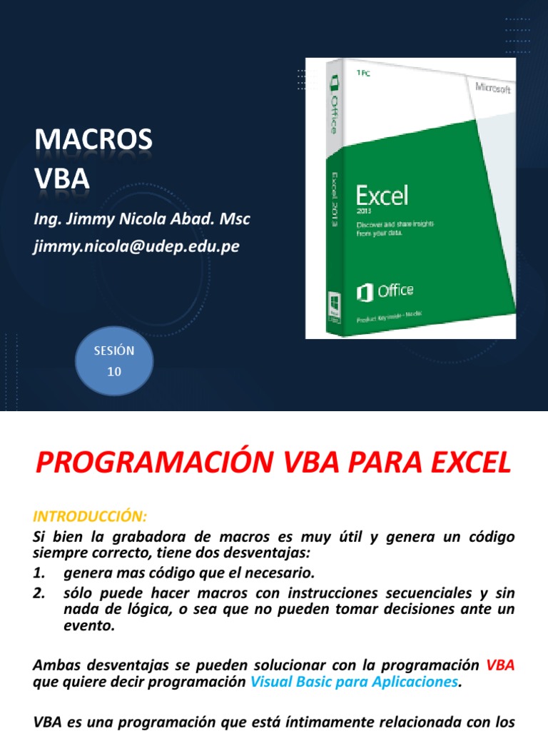 Clase-10 EX | PDF | Macro (informática) | Microsoft Excel