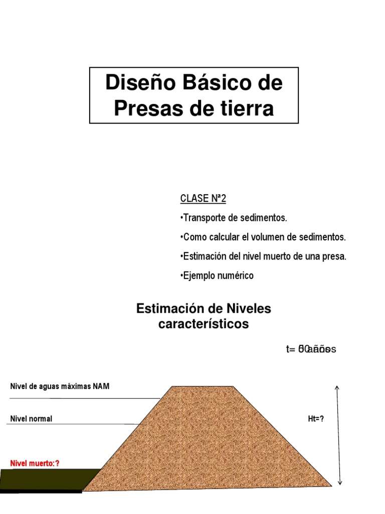 Diseño de Presas y Volumen Muerto | PDF | Sedimentación | Reservorio