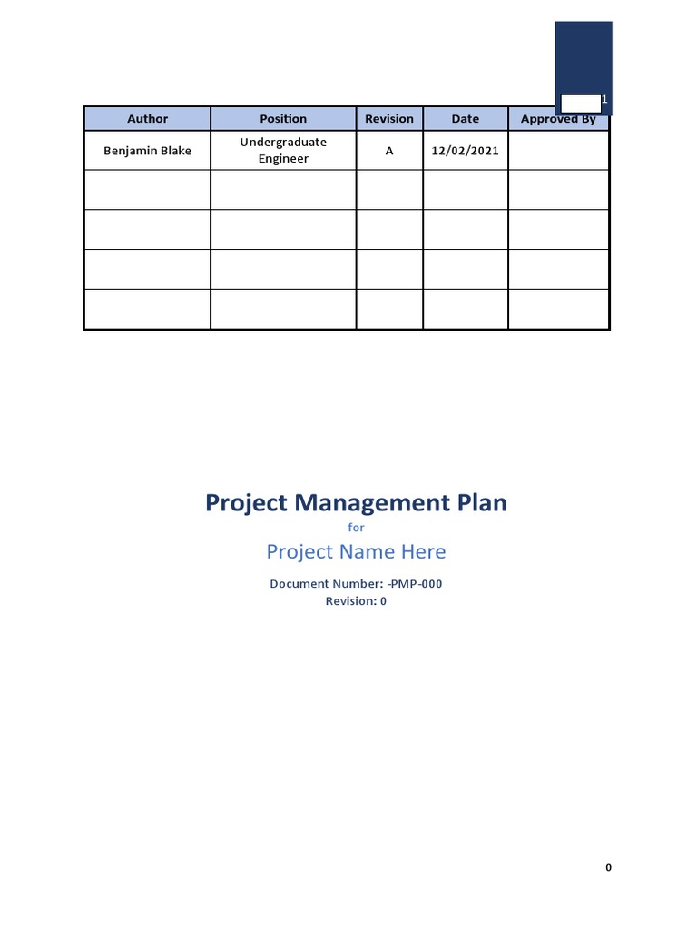 Project Management Plan - Template - HG-PMP-000 - Rev0 | PDF ...