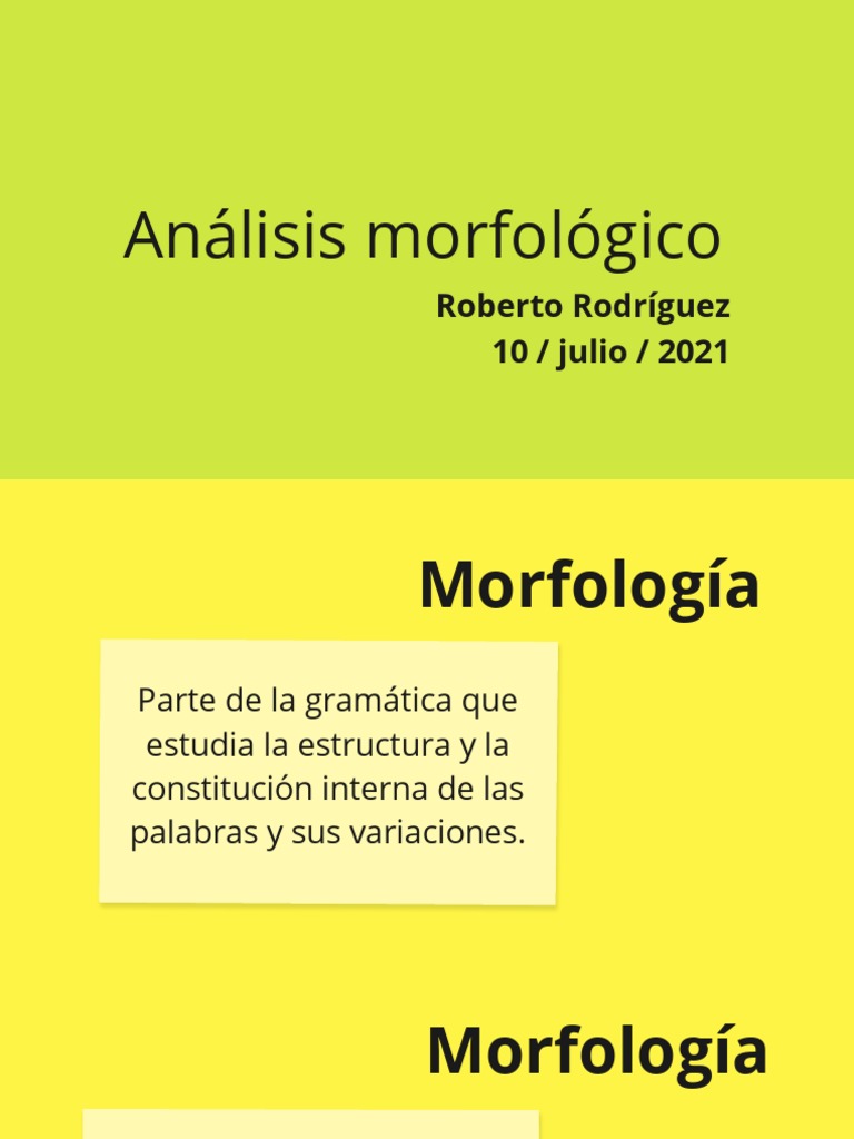 Análisis Morfológico | Descargar gratis PDF | Verbo | Palabra