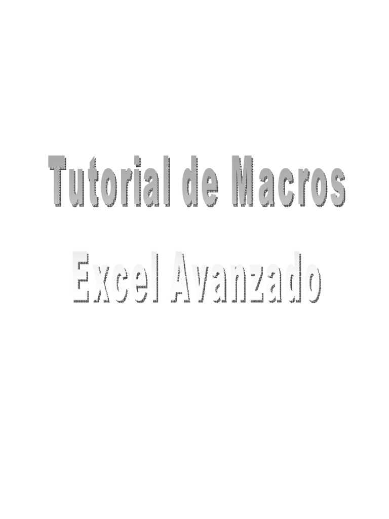 Macros Excel Avanzado | PDF | Objeto (informática) | Macro (informática)