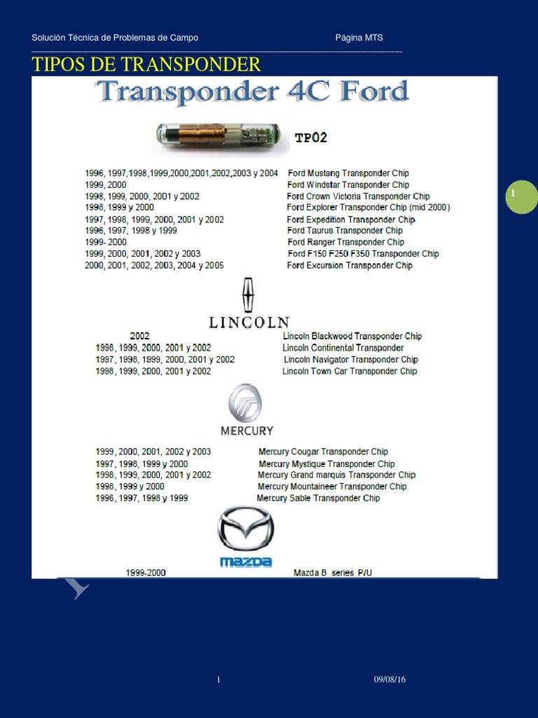 Tipos de Transponder-1 | PDF | Enseñanza de matemática | Science