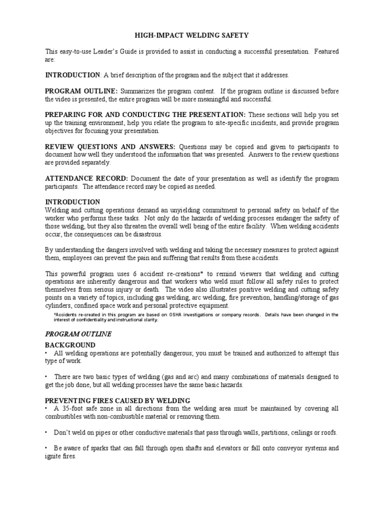 High Impact Welding Safety | PDF | Welding | Construction