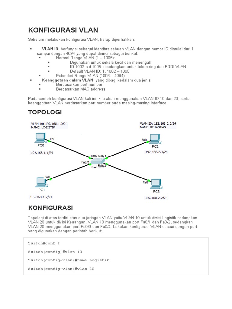Konfigurasi Vlan | PDF