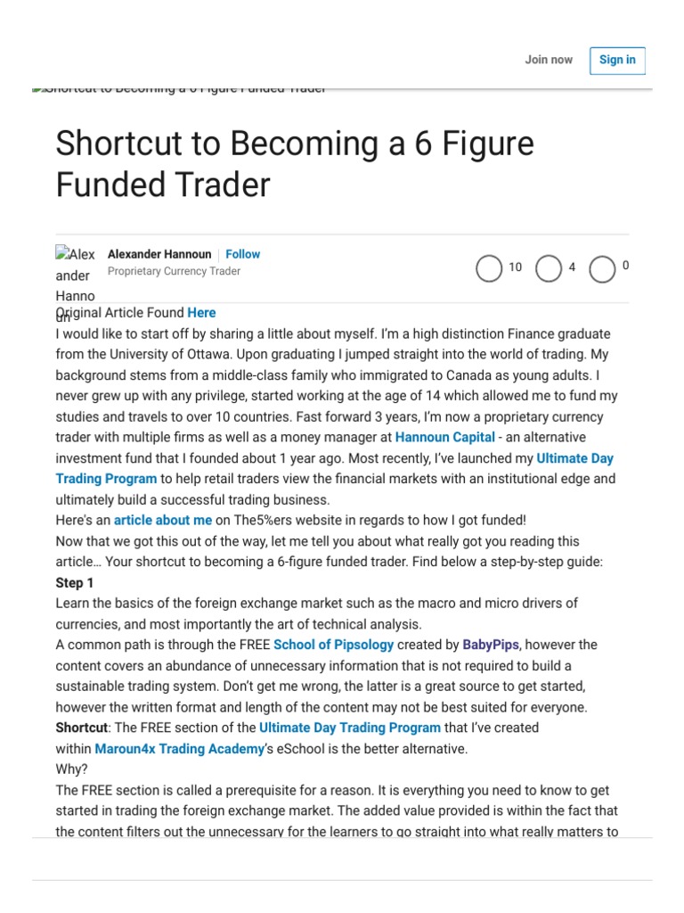 Shortcut To Becoming A 6 Figure Funded Trader | PDF | Day Trading ...