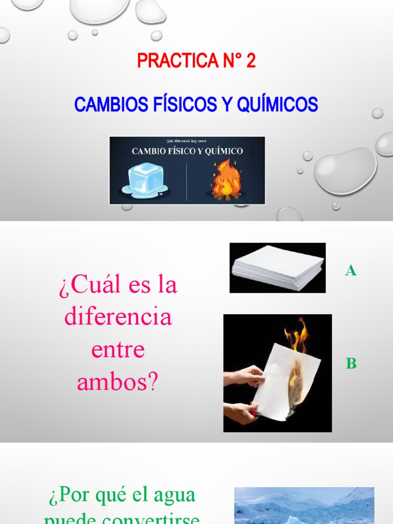 PRACTICA Cambios Físicos y Químicos | PDF | Reacciones químicas ...