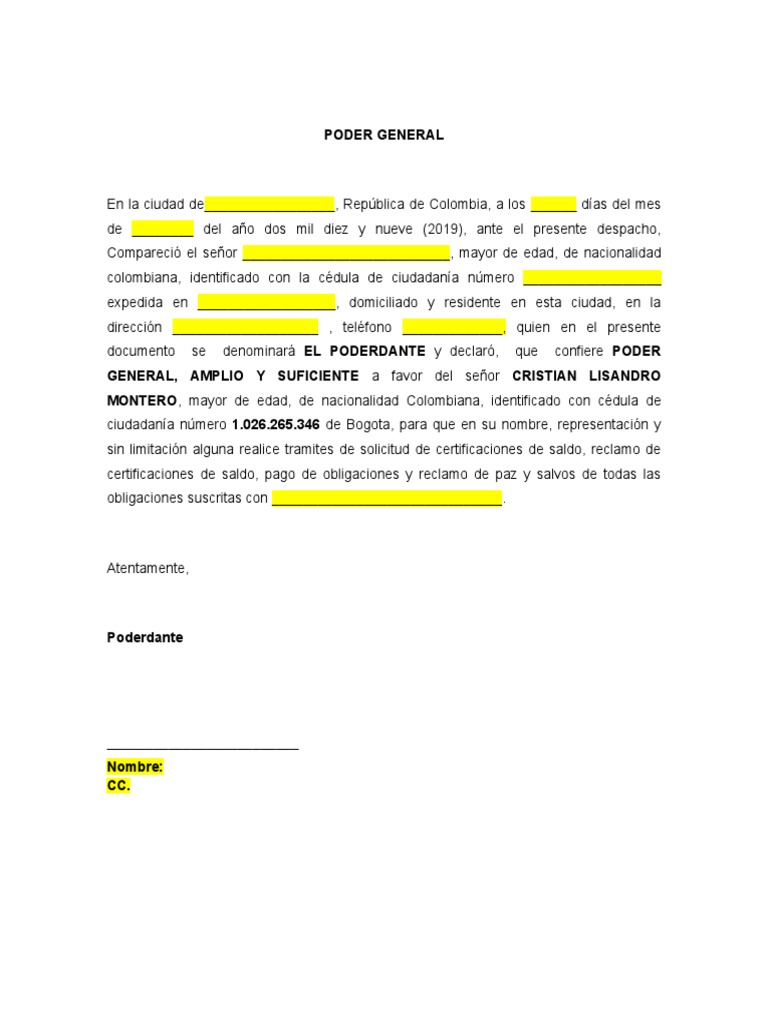 Poder General en Colombia 2019 | PDF | Derecho