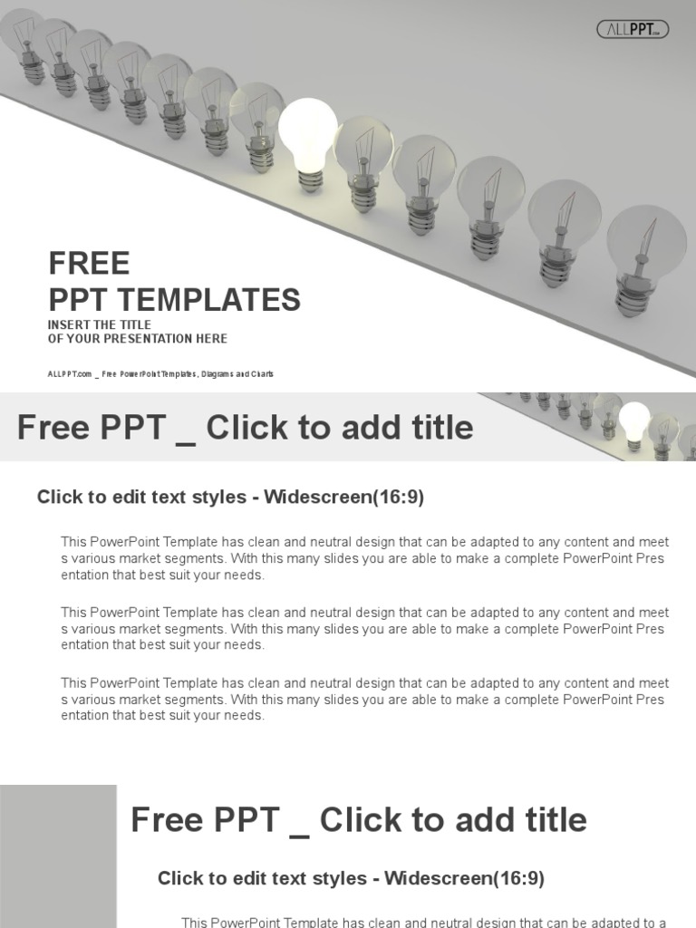 Bright Idea Concept With Light Bulb PowerPoint Templates Widescreen | PDF
