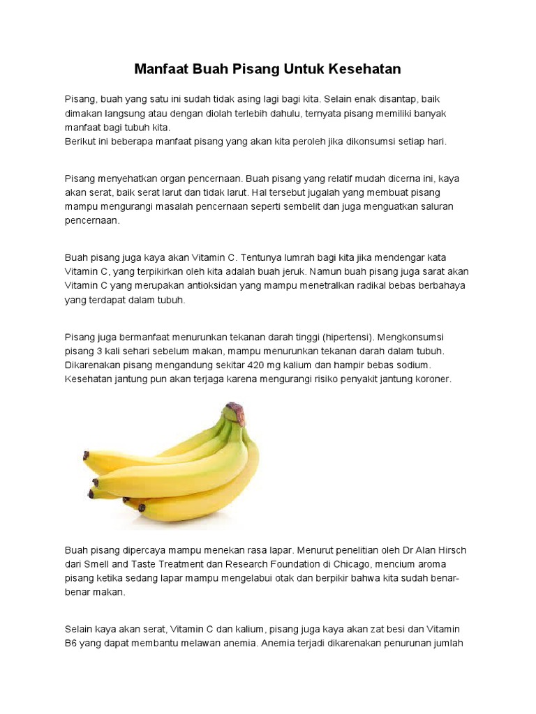Manfaat Buah Pisang Untuk Kesehatan-3 | PDF | Pengembangan Diri