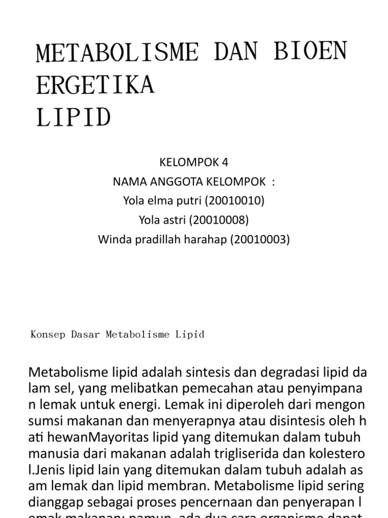 Metabolisme Lipid | PDF