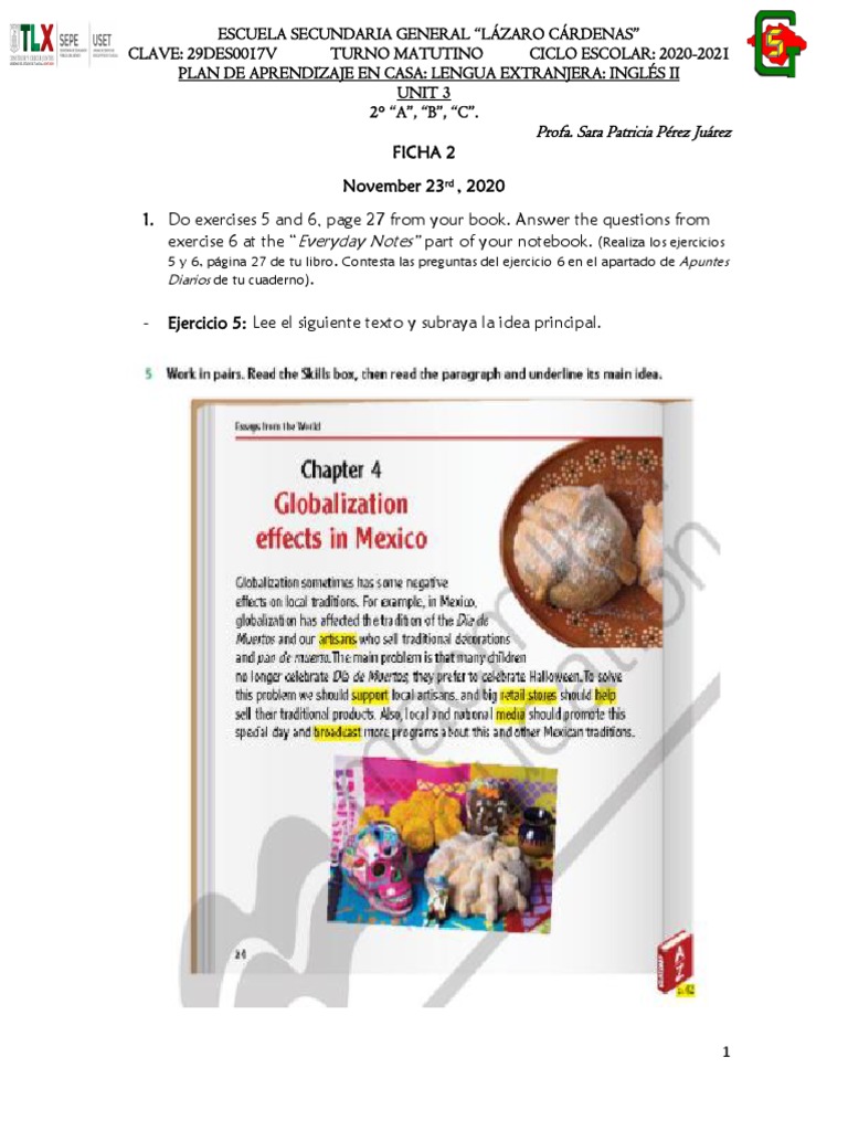 Ficha 2, Unit 3 - 2° | PDF | Idiomas