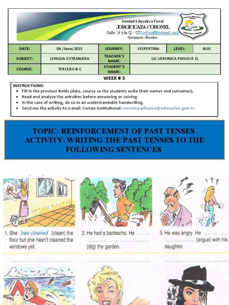 Reinforcing Past Tenses: A Writing Activity for Third Year English ...