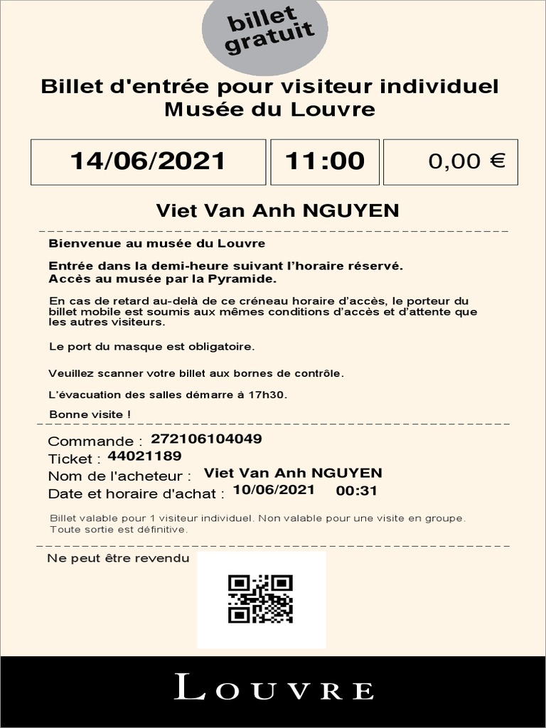 Billet Louvre | PDF