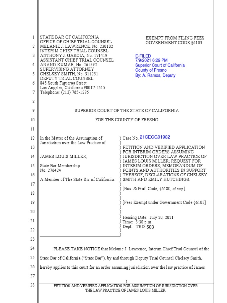 Petition by State Bar | PDF | State Bar Of California | Practice Of Law