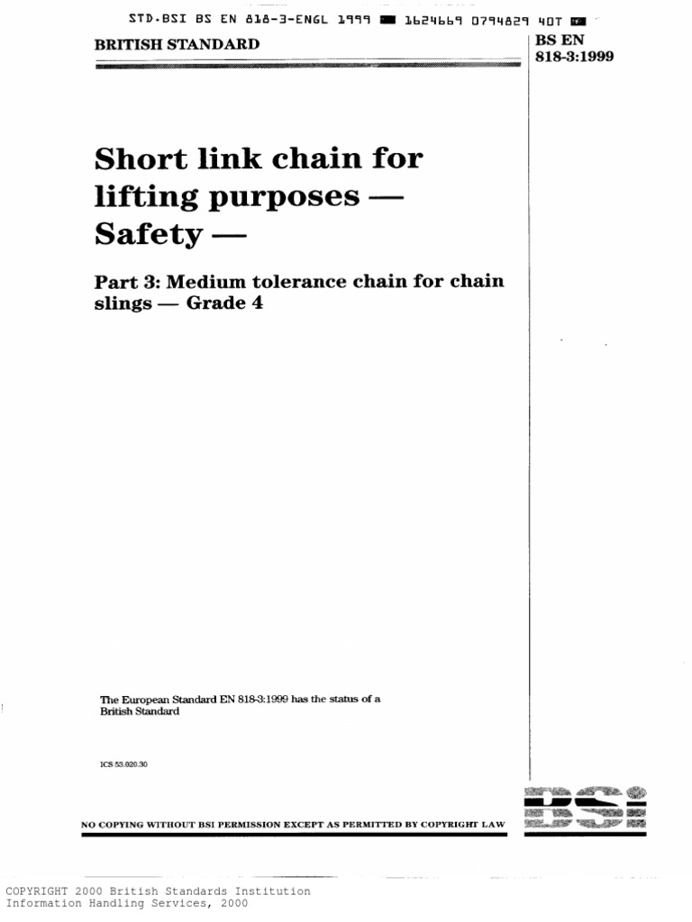 BS en 818-3 | PDF