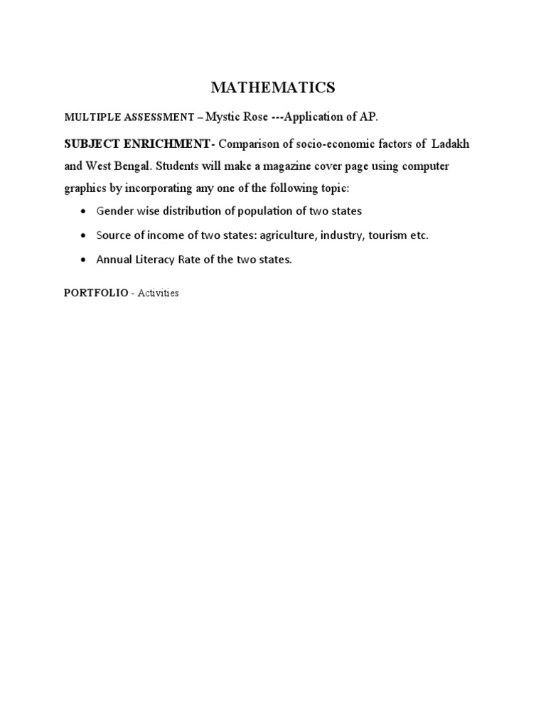 MA, SE, Portfolio Mathematics | PDF