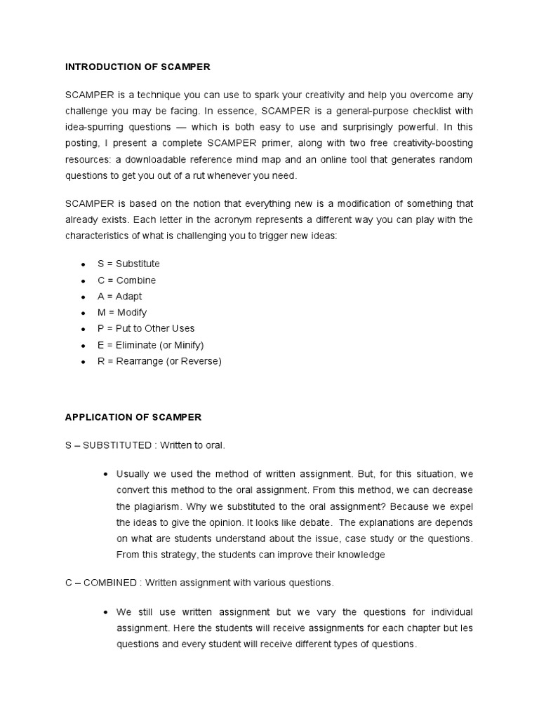 Scamper Cincai | PDF | Plagiarism | Communication