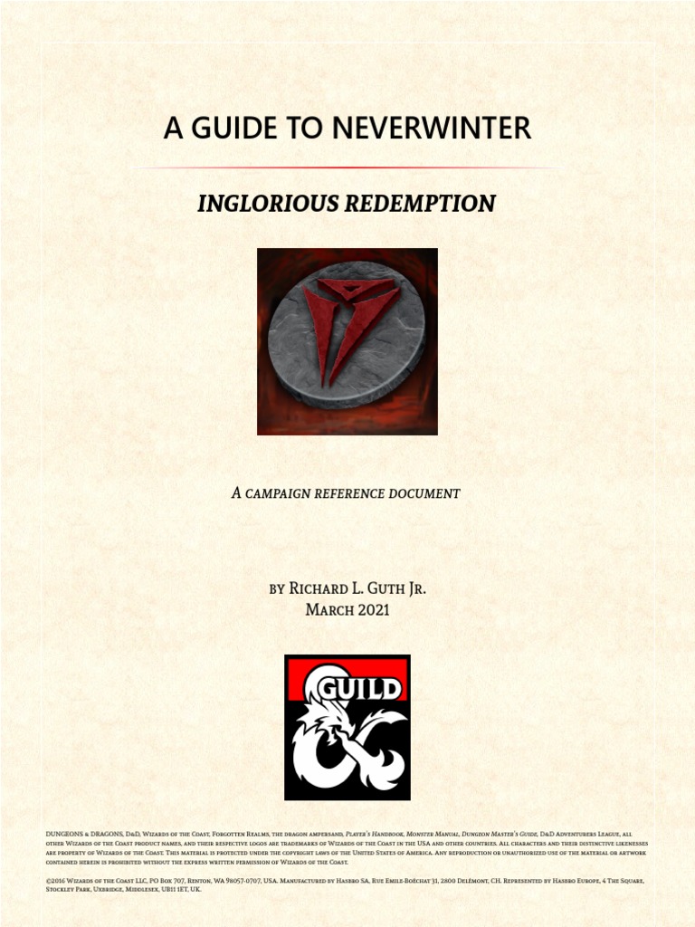 Neverwinter Guide | PDF | Wizards Of The Coast | Dungeons & Dragons