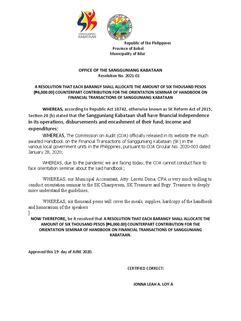 Resolution Guidelines Handbook | PDF | Policy | Philippines