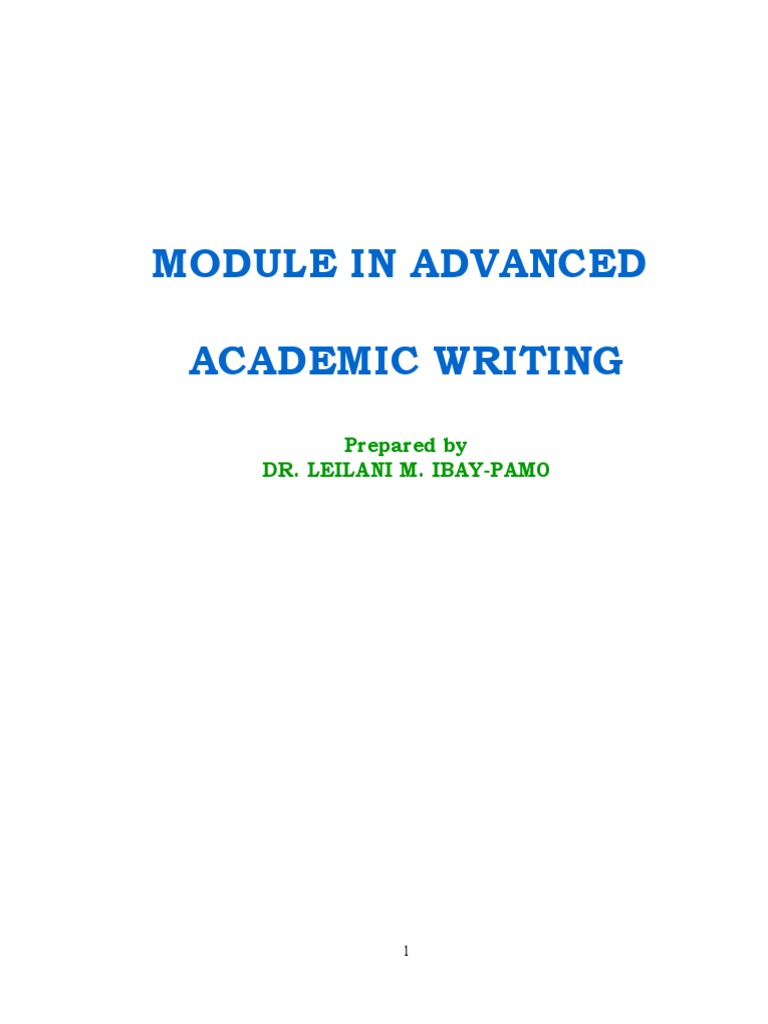 Advanced Academic Writing Module 01 | PDF | Apa Style | Citation