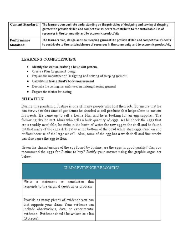 CONSOLIDATED ASSESSMENT Dressmaking | PDF | Evidence | Sewing
