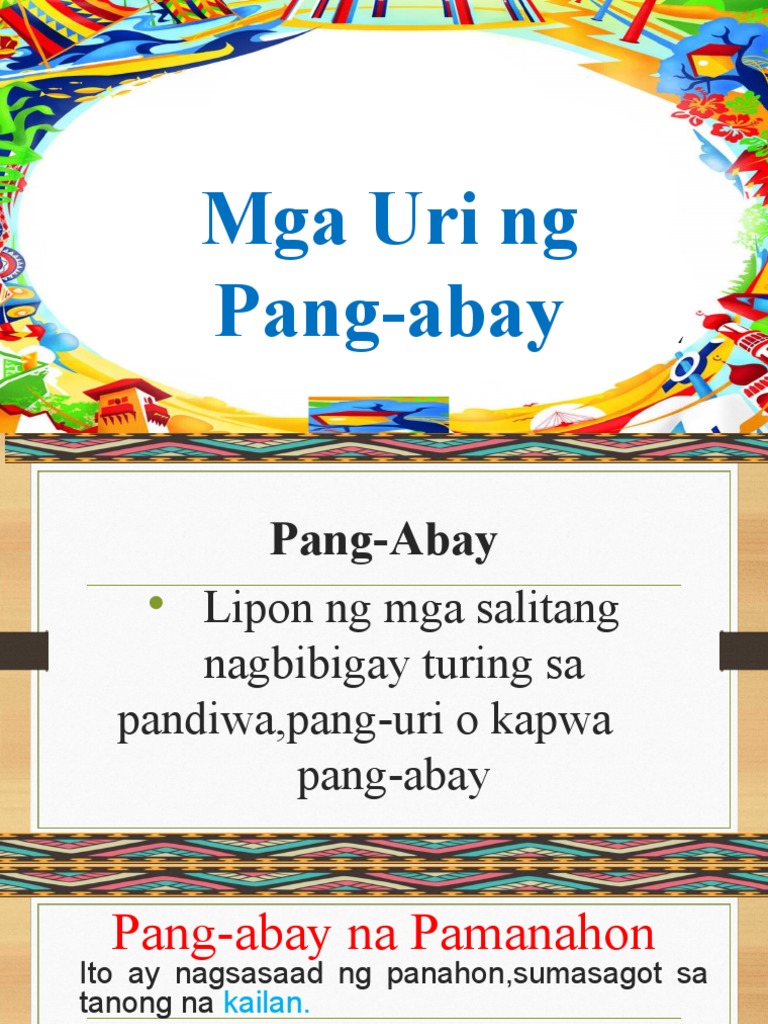 Mga Uri NG Pang-Abay | PDF