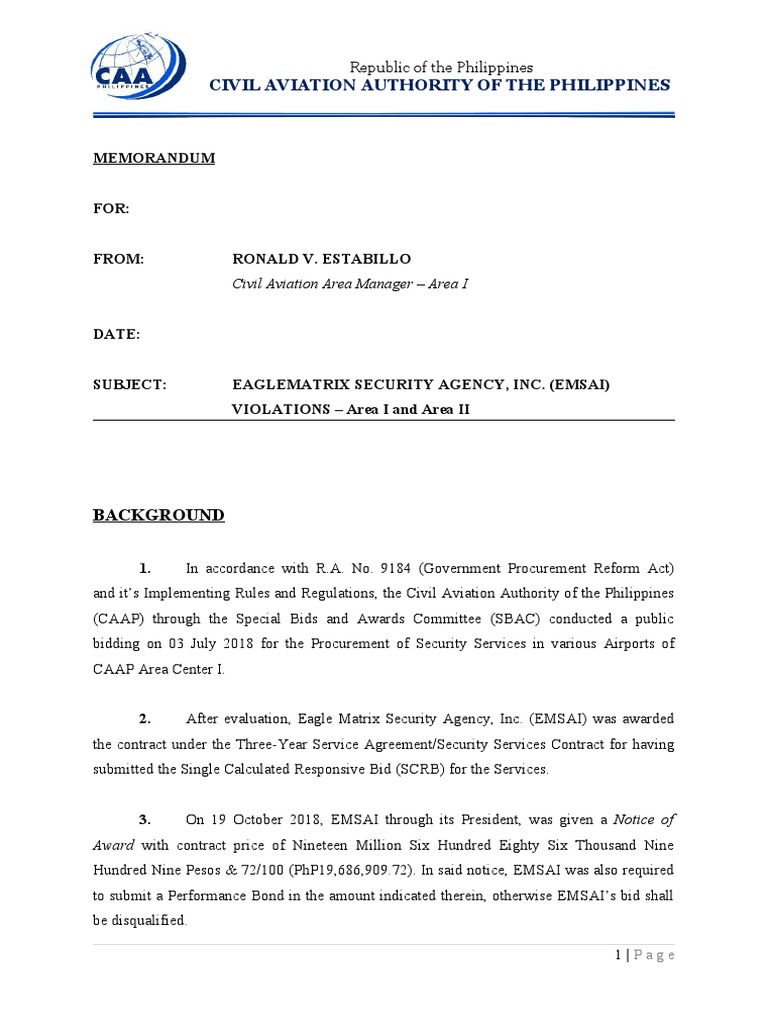 EMSAI Violations Area 1, 2 | PDF | Liquidated Damages | Damages