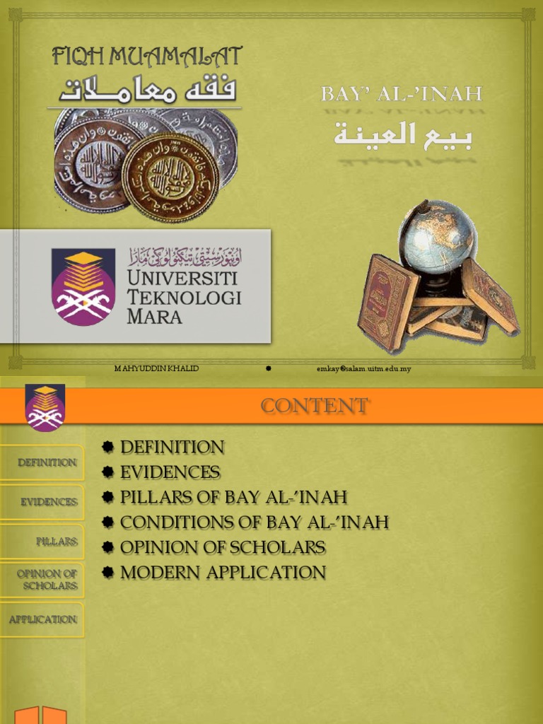 Understanding Bay' Al-'Inah Concept and Its Application in Islamic ...